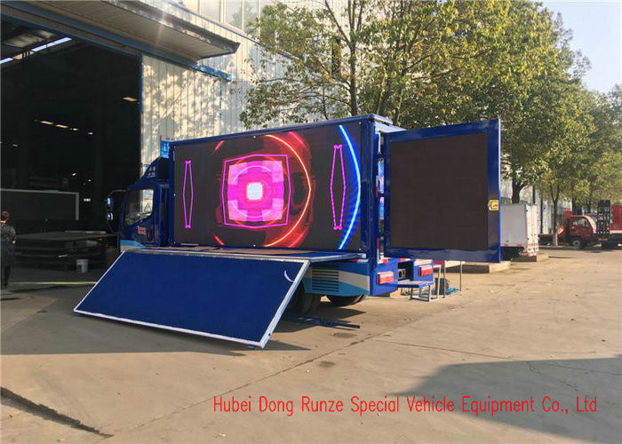 Blue Digital Mobile Advertising Truck , Advertising Full Color LED ...