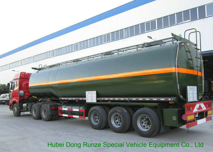 3 Axles Chemical Tanker Truck for 30 - 45MT Hydrofluoric Acid / HCL ...