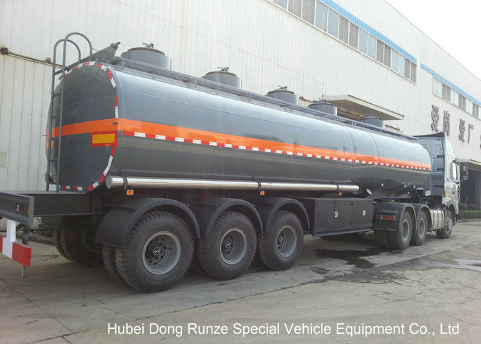 30-45CBM Chemical Tanker Truck 3 Axles For Hydrochloric Acid , Ferric ...