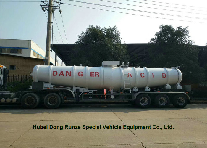 17000L ~21000L Chemical Tanker Truck , Sulphuric Acid Tanker Trailer V ...