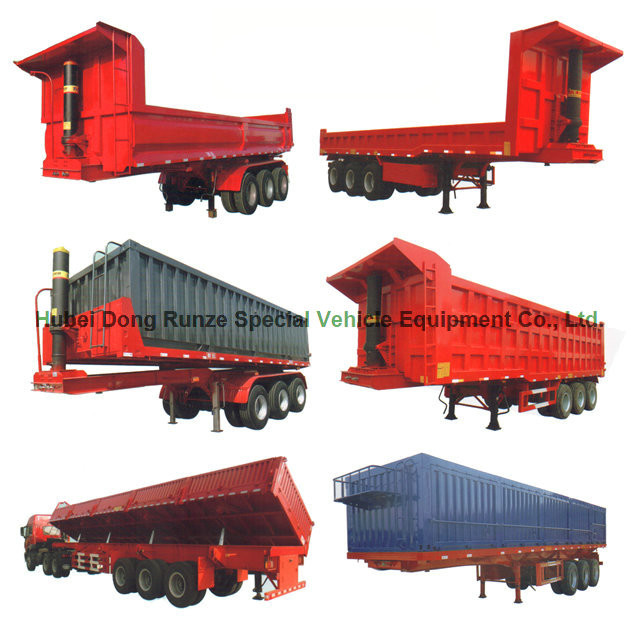 Heavy Duty U Shape End Tipping Rear Dump Semi Trailer For Truck 35 - 45 Ton