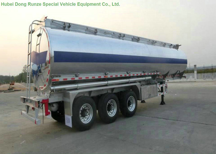 3 Axle Stainless Steel Tanker Semi Trailer For Drink Water , Beer, Milk ...