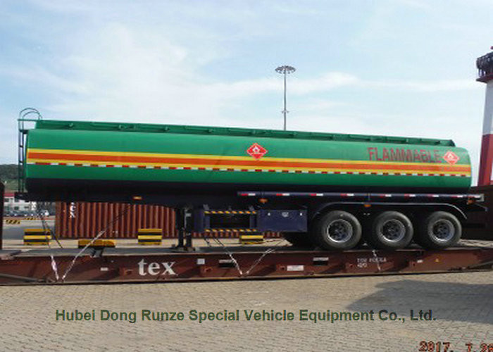 Liquid Flammable Tank Semi Trailer 3 Axles For Diesel ,Oil , Gasoline ...