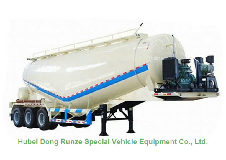 Steel Bulk Powder Cement Hauling Trailers , Cement Semi Trailer 58cbm 3 ...