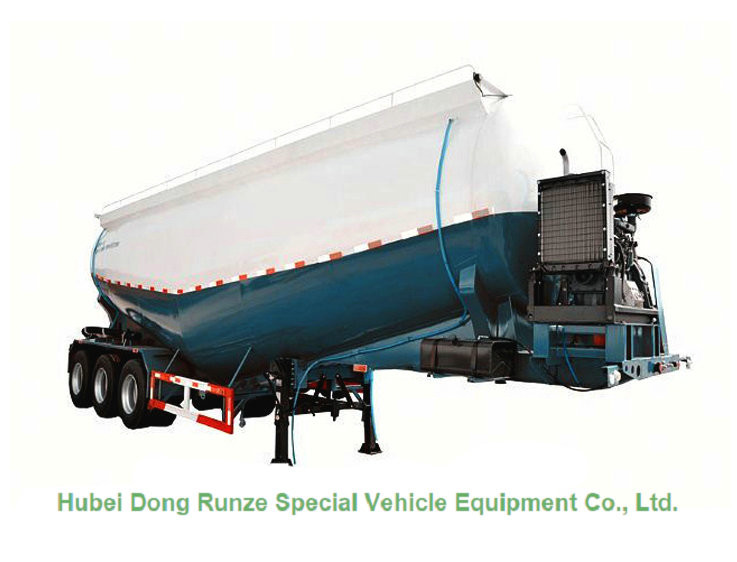 Tri Axle Tank Semi Trailer For Cement Bulk Powder Carry High Loading ...