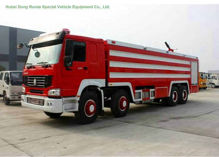 Multi Purpose HOWO 8x4 Fire Pumper Truck With Water Tank 24 Ton For ...
