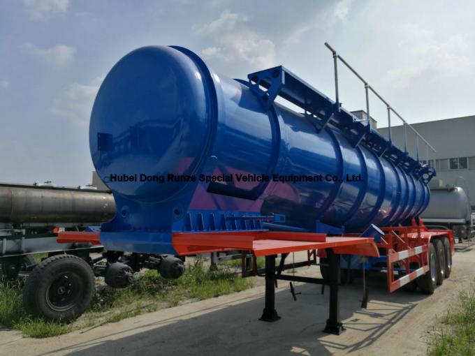 Concentrated Sulfuric Acid Tanker Truck V Shape 21000L H2SO4 98% Tri ...