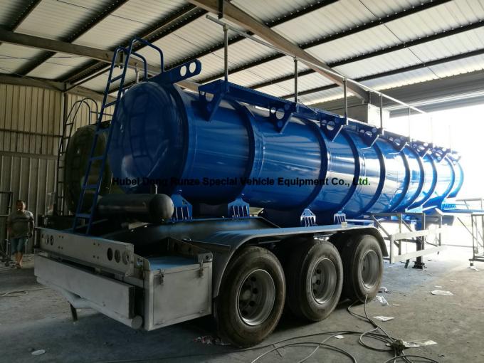 Concentrated Sulfuric Acid Tanker Truck V Shape 21000L H2SO4 98% Tri ...
