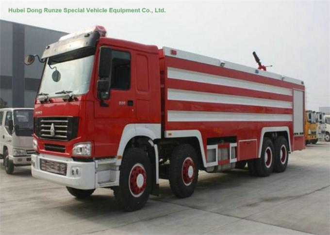 Multi Purpose HOWO 8x4 Fire Pumper Truck With Water Tank 24 Ton For ...