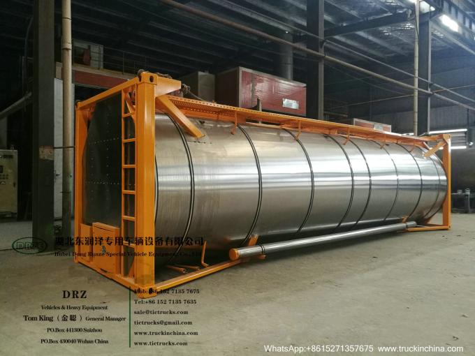 Heating Insulated 30FT Tank Container Stanless Steel For Liquid ...