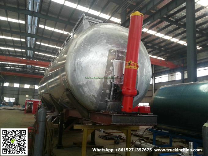 Aluminum Alloy Wheat Flour Bulk Tanker with Tipping Hydraulic Cylinder ...
